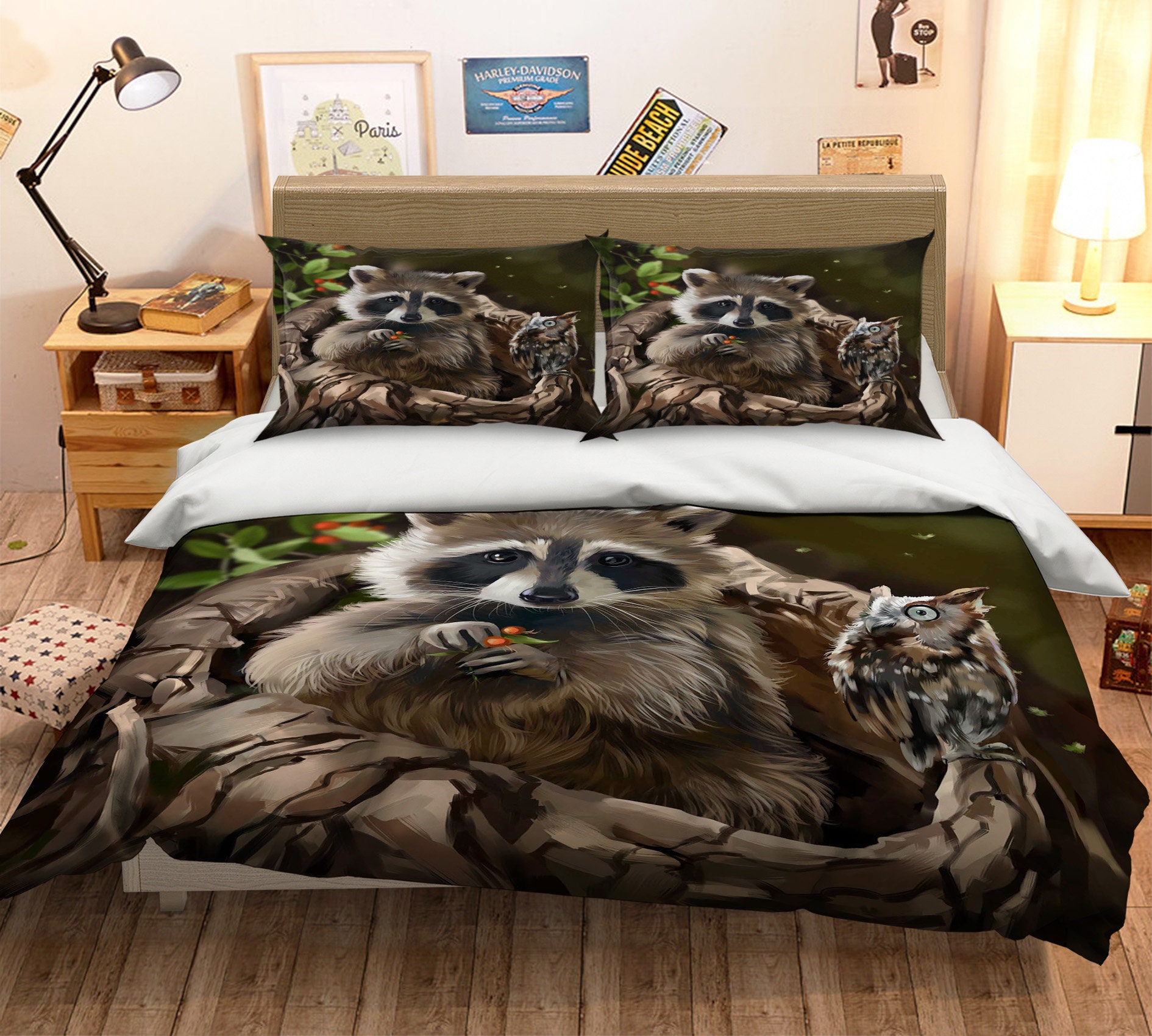 Raccoon Bedding - Etsy