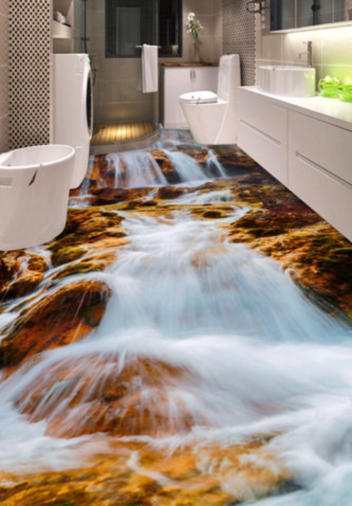 3D Waterfall F461 Floor Wallpaper Murals Self-adhesive - Etsy