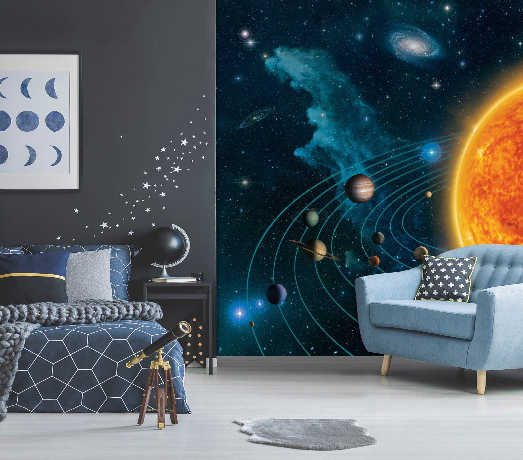 3D Solar System A119 Wallpaper Mural Decal Mural Photo Sticker | Etsy