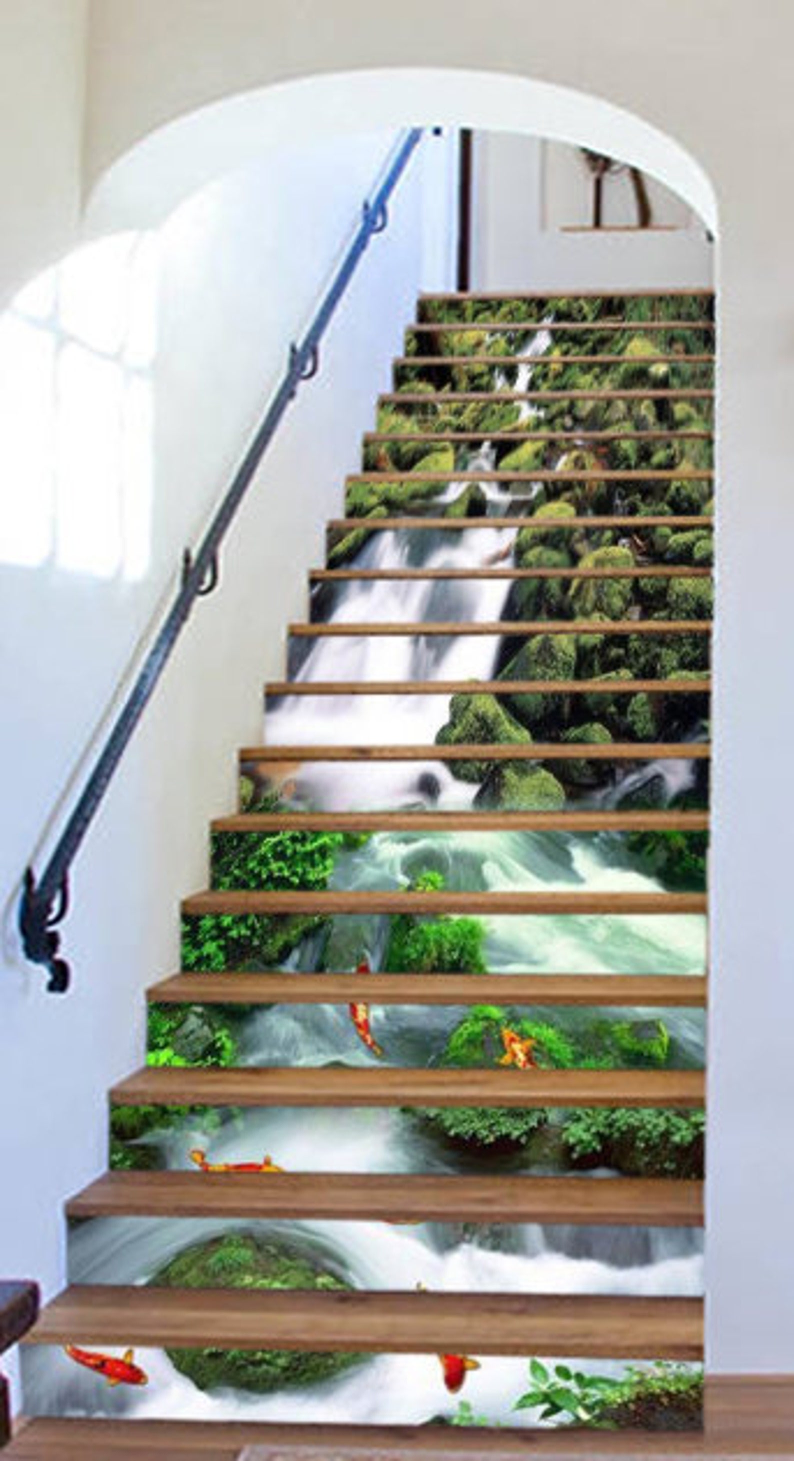 3D S29 Tree Waterfall Pattern Tile Marble Stair Risers - Etsy