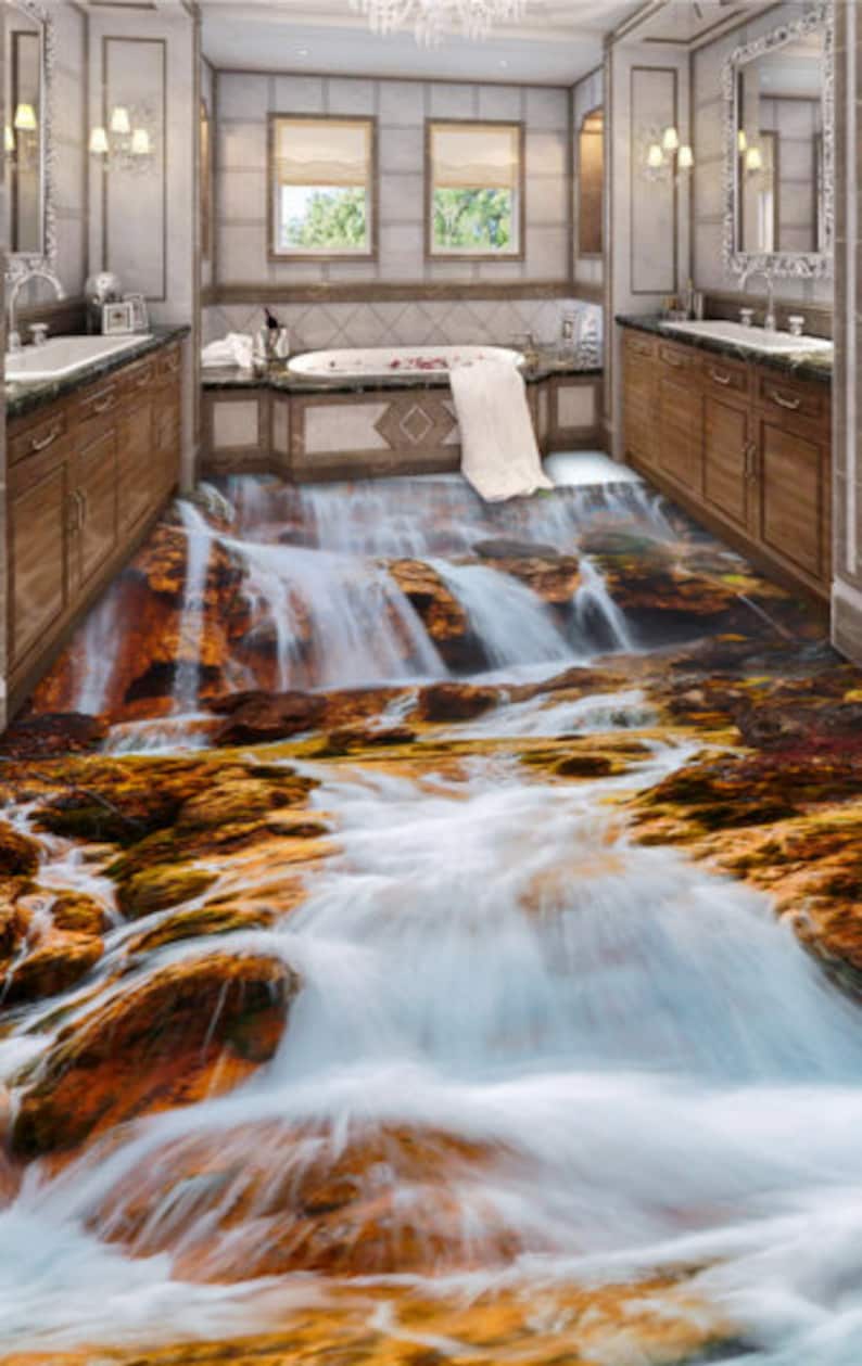 3D Waterfall F461 Floor Wallpaper Murals Self-adhesive - Etsy