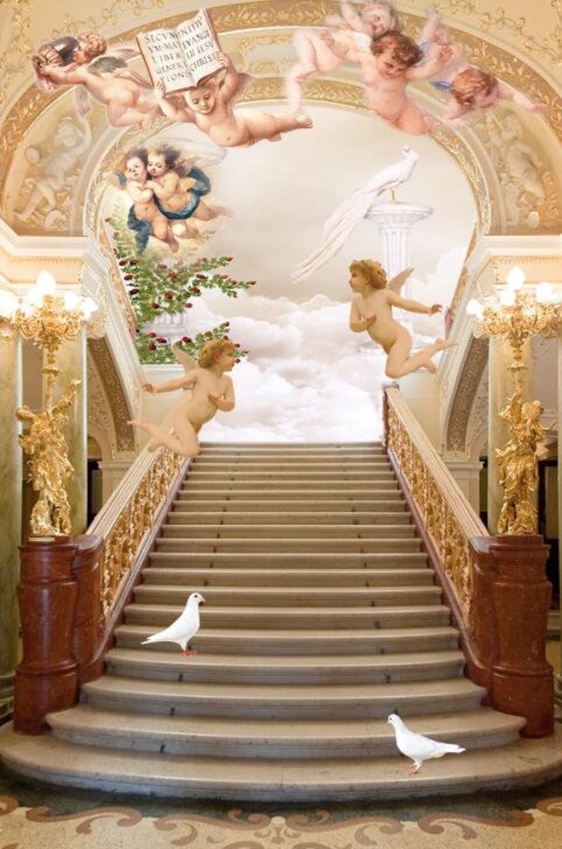3D Angels Steps GNGN21 Wallpaper Mural Decal Mural Photo - Etsy