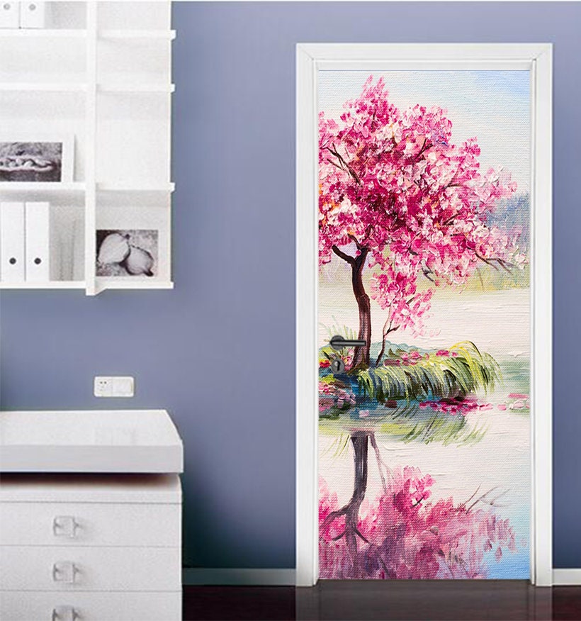 3D Flower River Self-adhesive Door Stickers