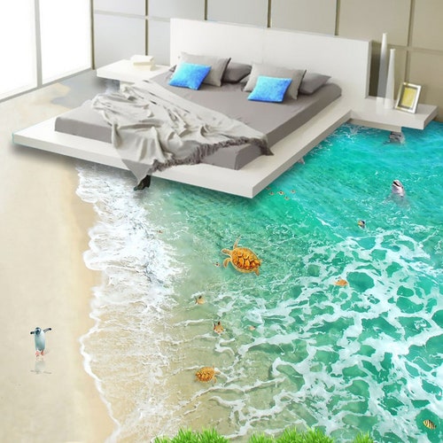 3D Green Water 1550 Floor Wallpaper Murals Self-adhesive - Etsy