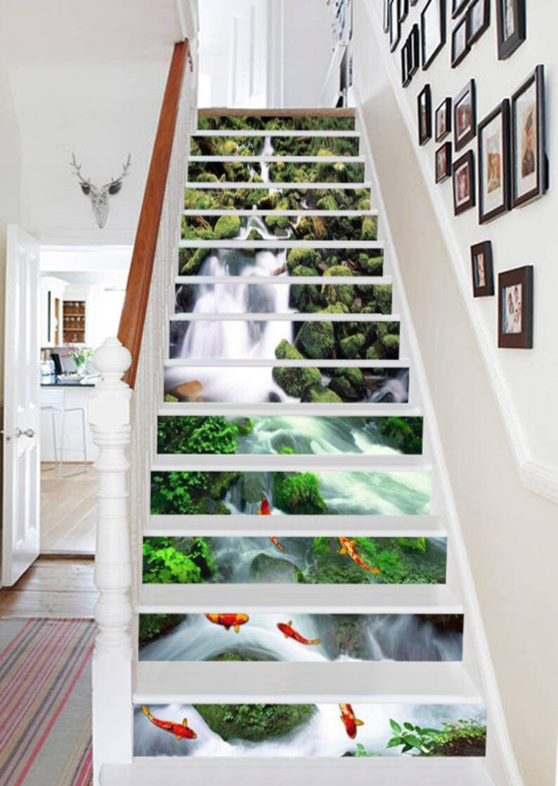 3D S29 Tree Waterfall Pattern Tile Marble Stair Risers - Etsy