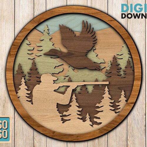 DIGITAL SVG FILE Glowforge Laser Cut Layered Duck Hunting | Etsy
