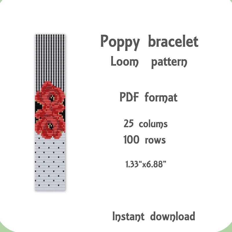Poppy Bead Pattern - Etsy