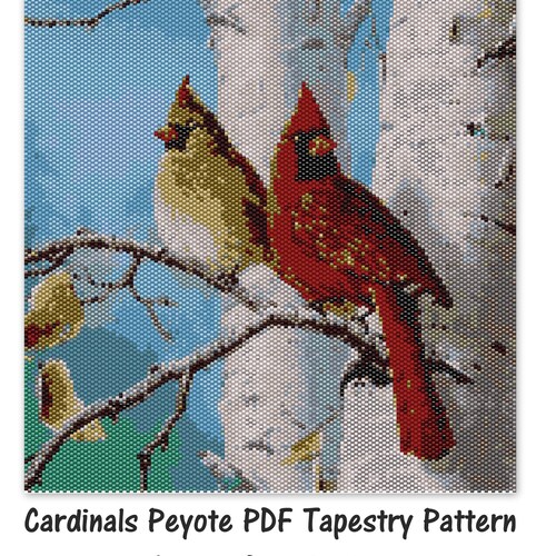 Cardinals Peyote Tapestry PDF Pattern Peyote Tapestry - Etsy