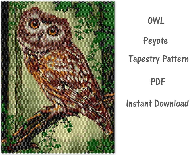 Owls Peyote Tapestry Pattern, Peyote Tapestry Pattern, Seed Bead ...