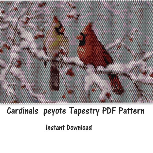 Cardinals Peyote Tapestry PDF Pattern Peyote Tapestry - Etsy