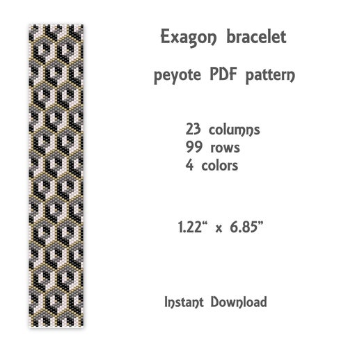 Geometric Peyote Bracelet Pattern Peyote Stitch Bracelet - Etsy