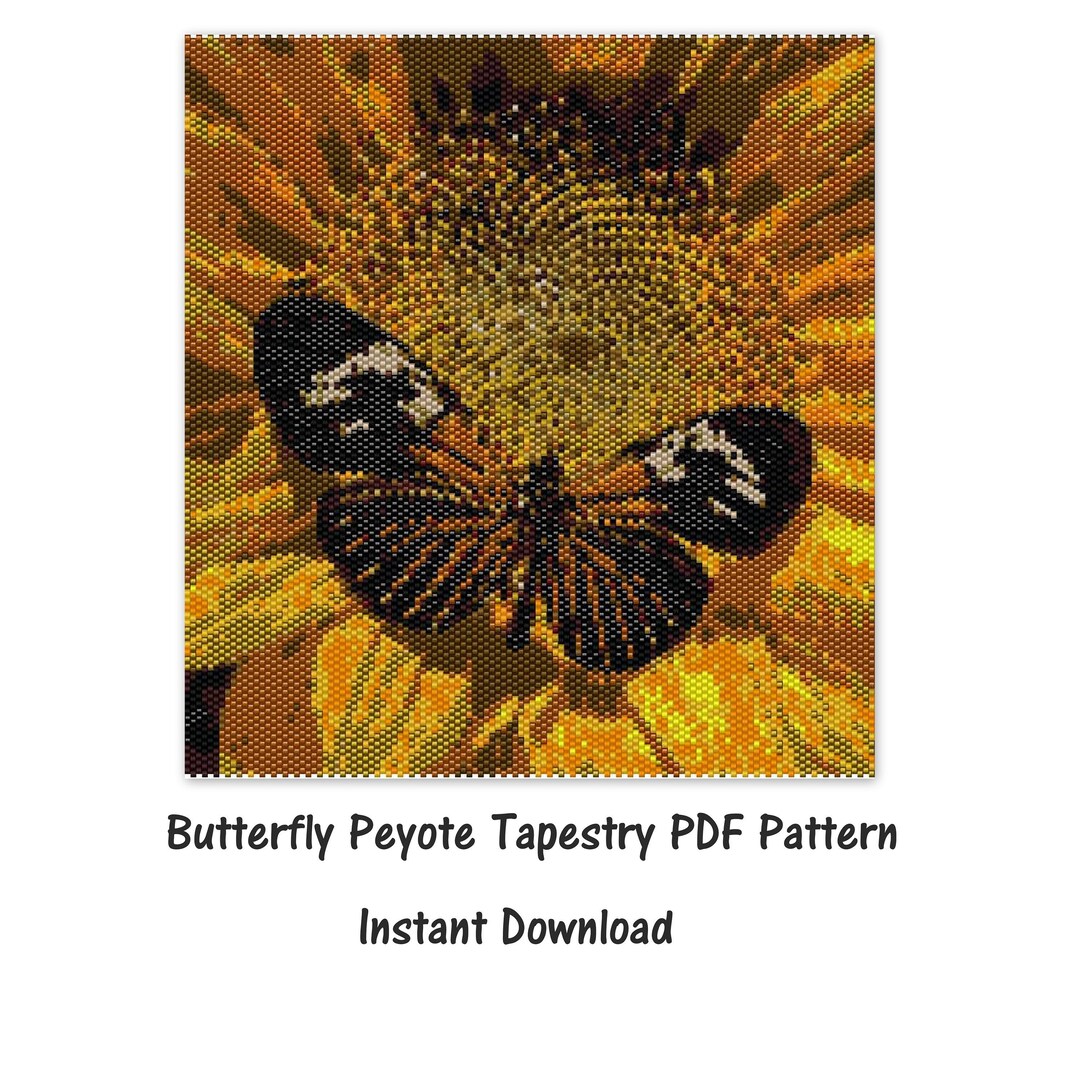 Butterfly Peyote Tapestry PDF Pattern, Peyote Tapestry Pattern, Seed ...