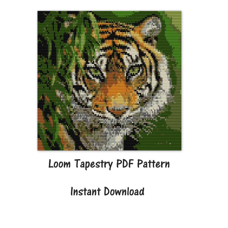 Tiger LOOM Tapestry Pattern, Loom Tapestry Pattern, Seed Bead Pattern ...