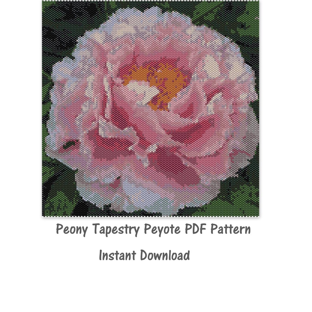 Peony Tapestry Peyote PDF Pattern, Peyote Tapestry Pattern, Seed Bead ...