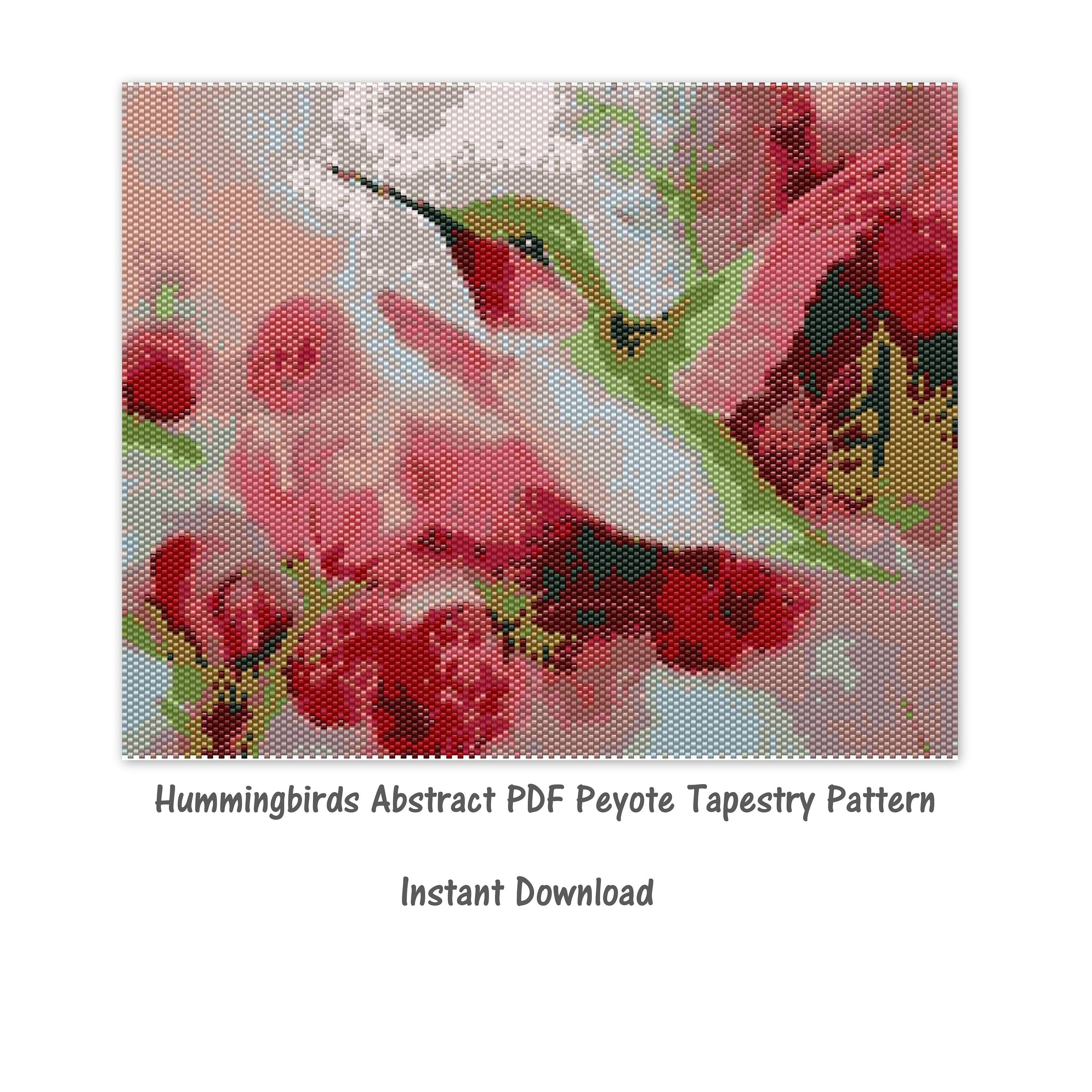 Abstract Hummingbirds Peyote Tapestry Pattern Peyote Tapestry | Etsy