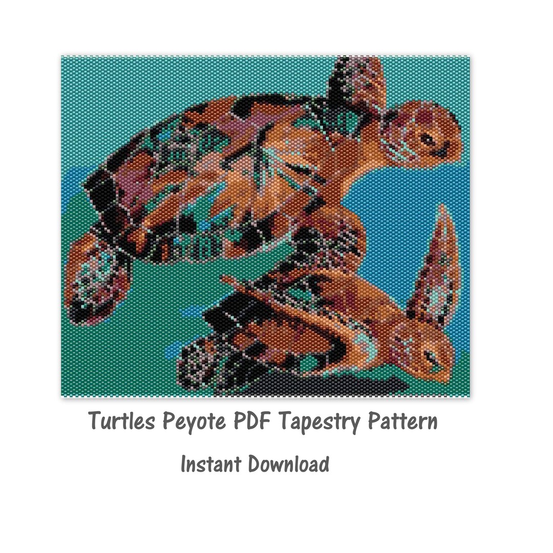 Turtles Peyote Tapestry PDF Pattern, Peyote Tapestry Pattern, Seed Bead ...