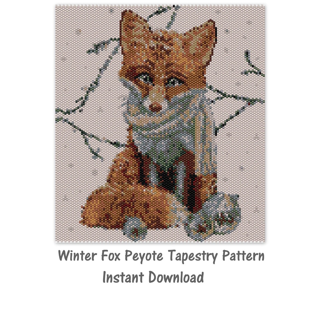 Winter Fox Peyote Tapestry Pattern Peyote Tapestry Pattern - Etsy