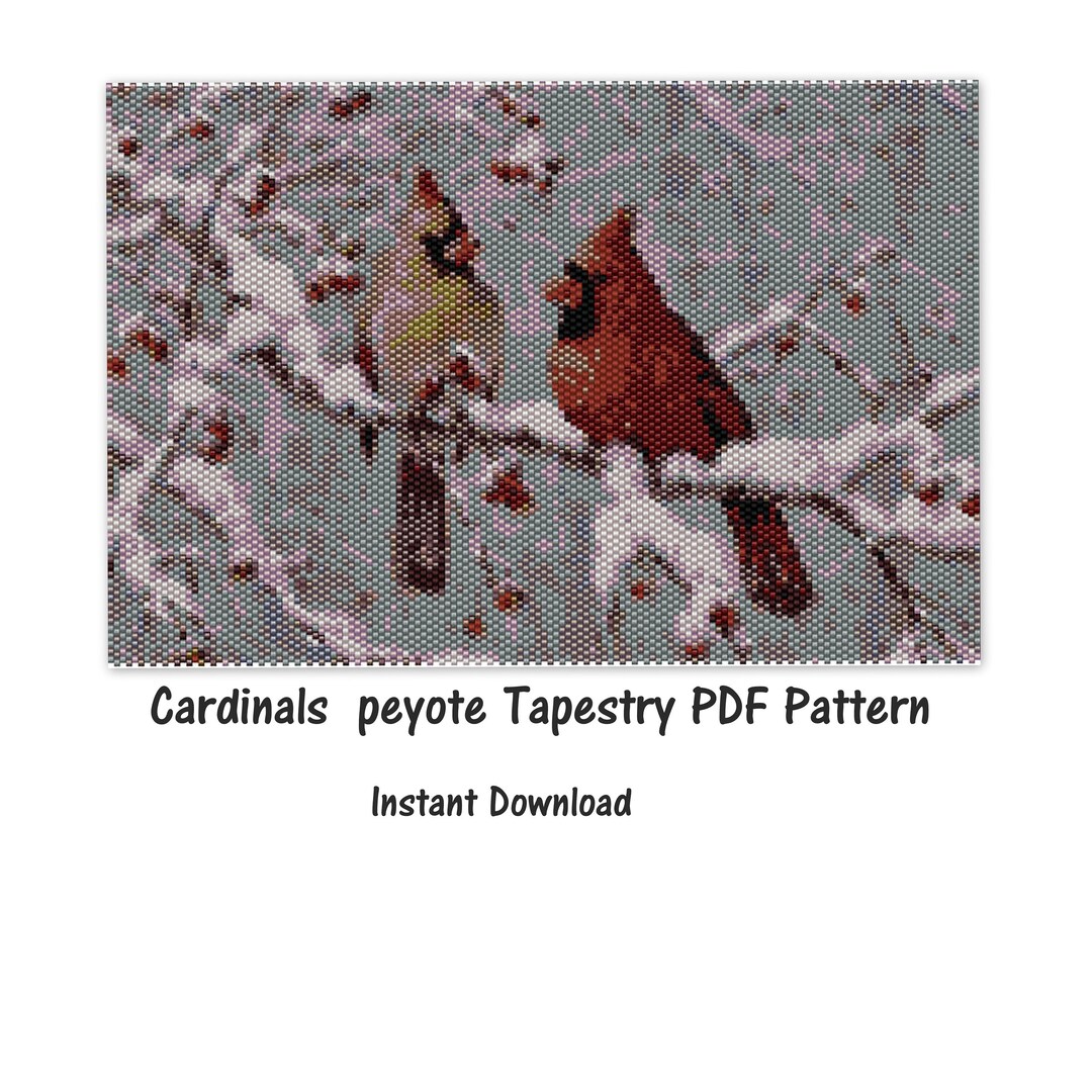Cardinals Peyote Tapestry PDF Pattern, Peyote Tapestry Pattern, Seed ...