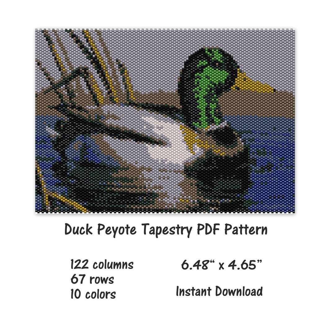 Duck Peyote Tapestry Pattern, Peyote Tapestry Pattern, Seed Bead ...