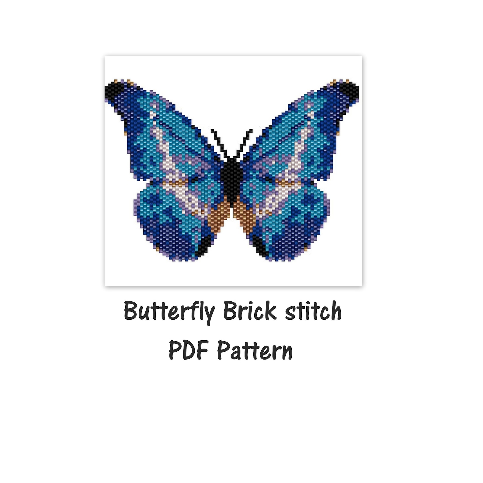Brick Stitch Butterfly Pattern, Beaded Butterfly , Seed Bead Pattern ...