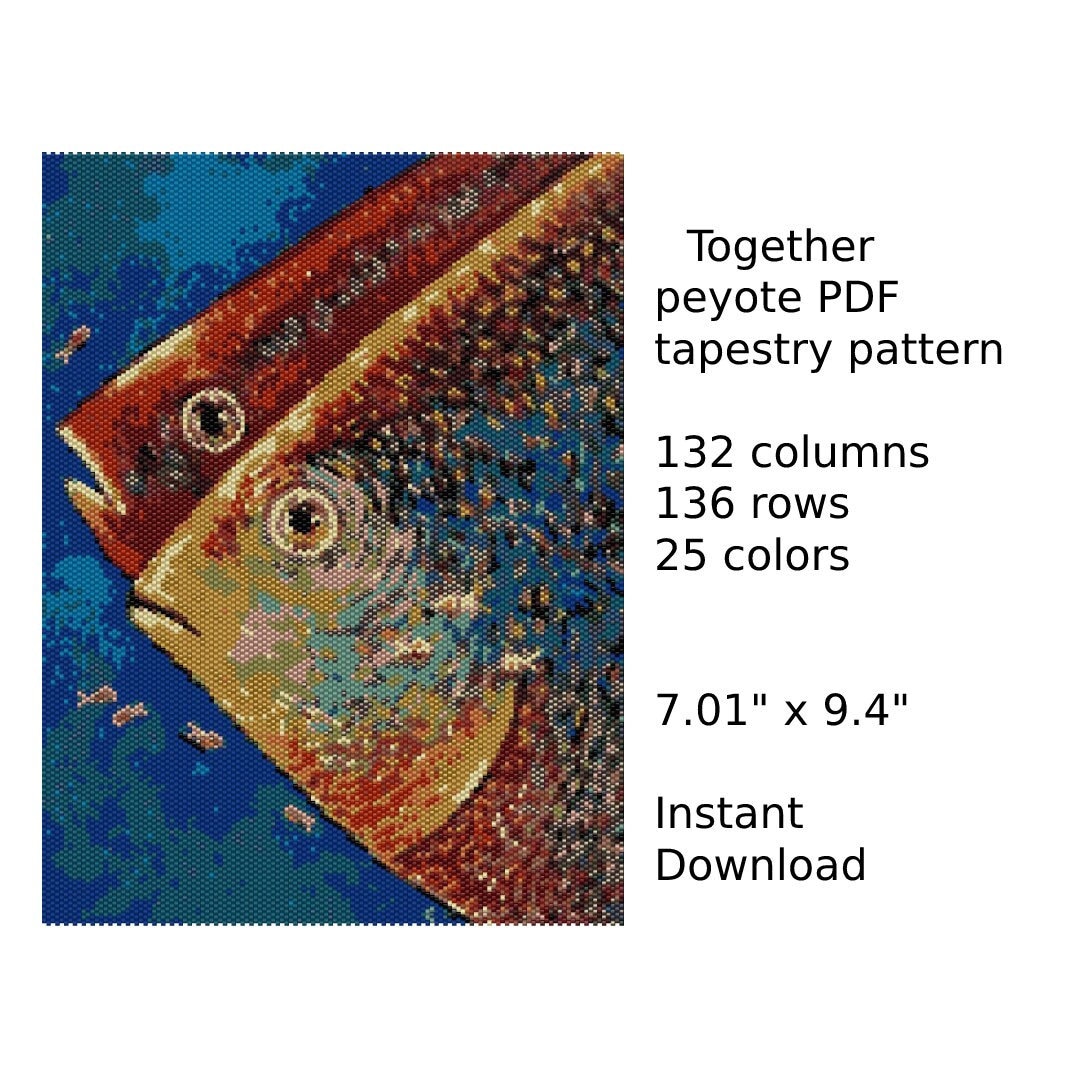 Together Peyote Tapestry Pattern, Peyote Tapestry Pattern, Seed Bead ...