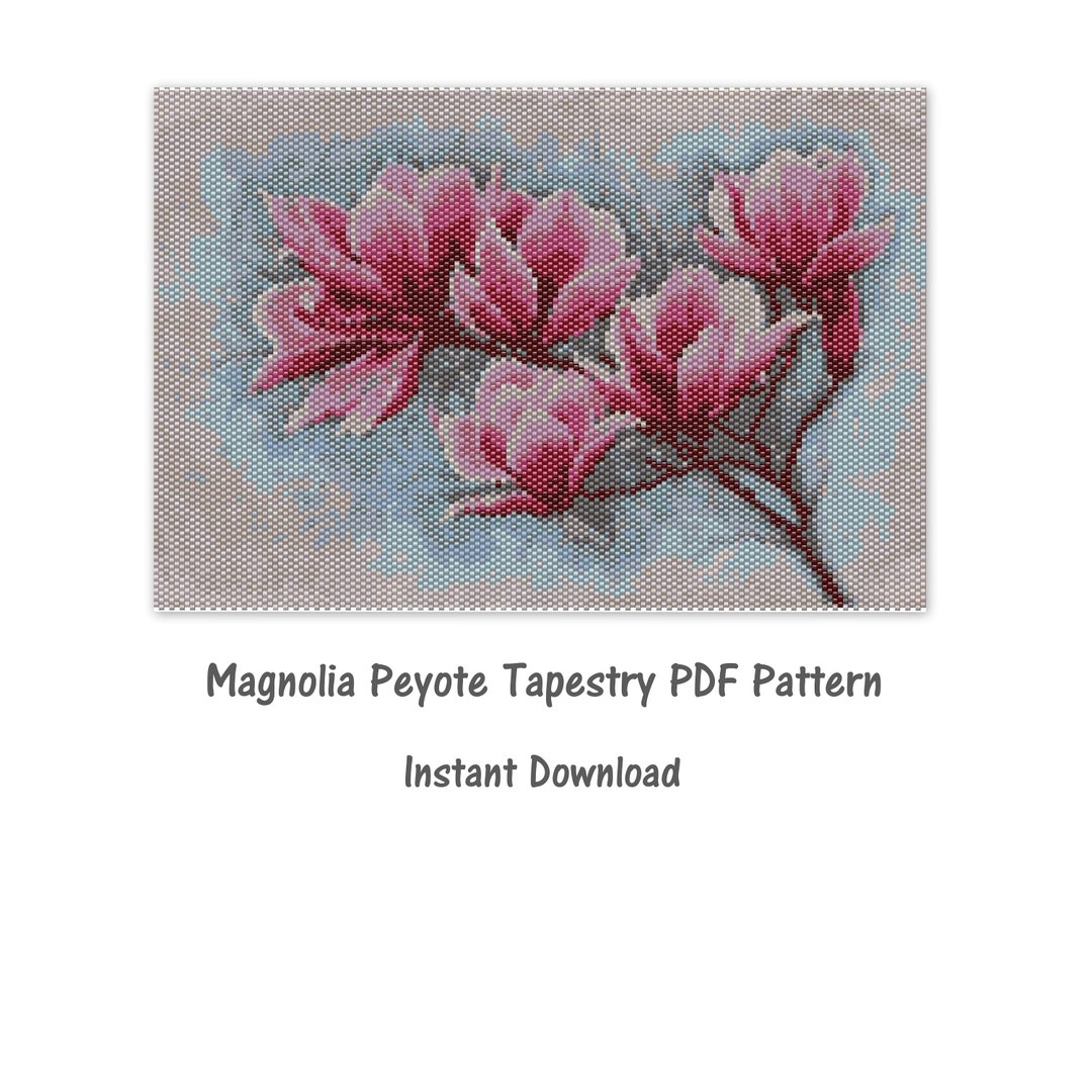 Magnolia Tapestry Peyote PDF Pattern, Peyote Tapestry Pattern, Seed ...