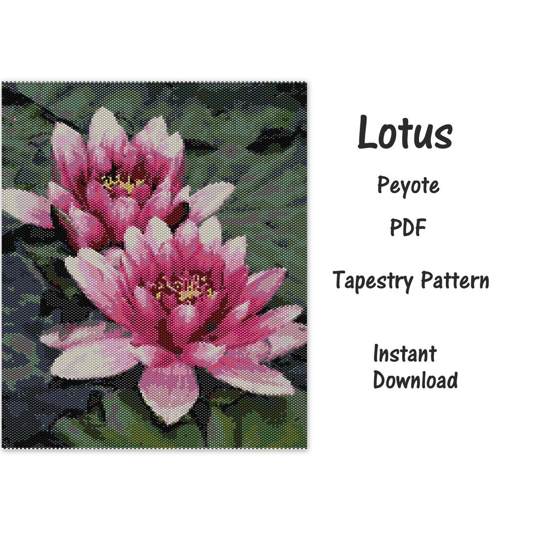 Lotus Peyote Tapestry Pattern, Peyote Tapestry Pattern, Seed Bead ...