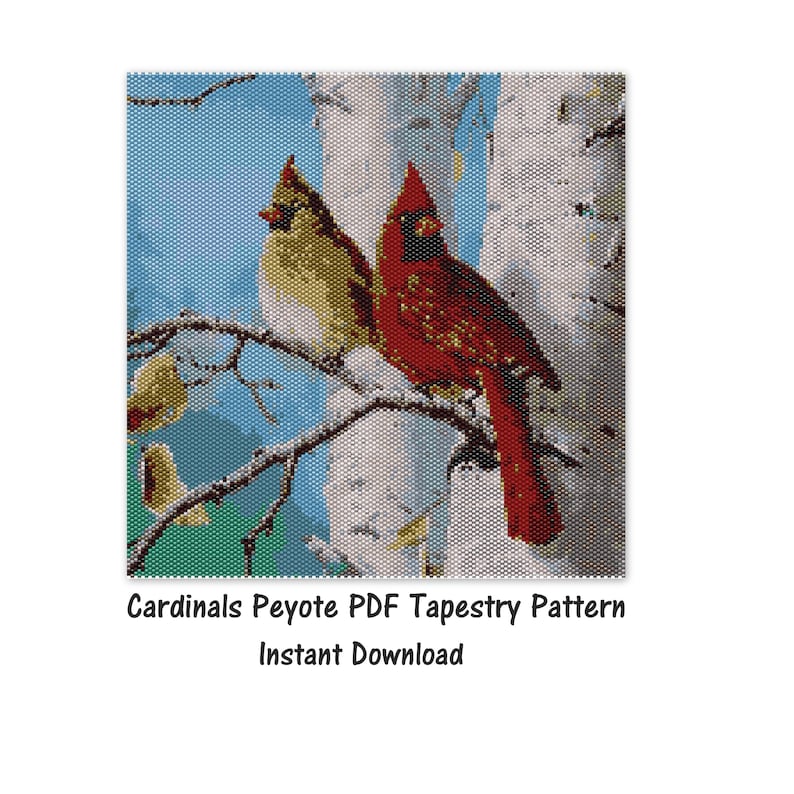 Cardinals Peyote Tapestry PDF Pattern Peyote Tapestry - Etsy