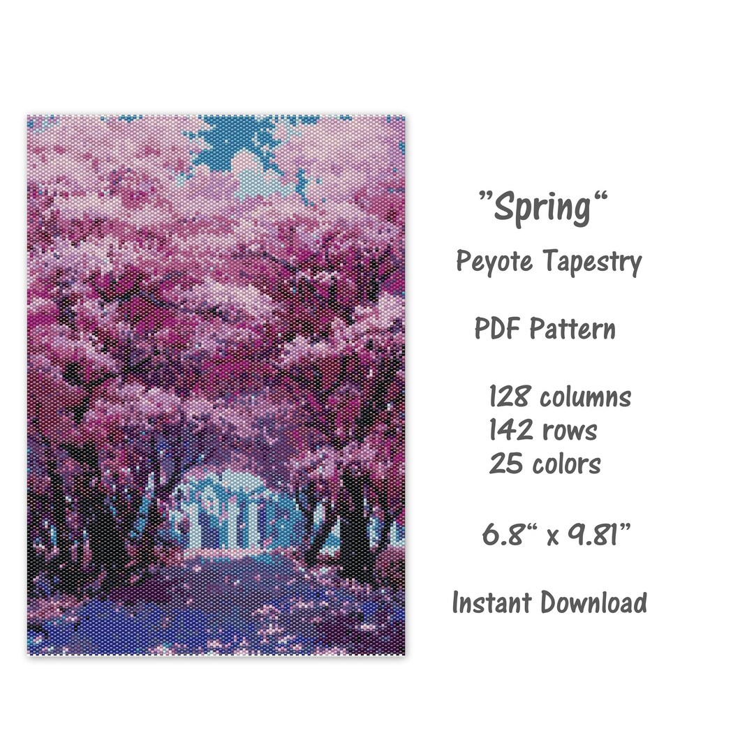 Spring Peyote Tapestry PDF Pattern, Peyote Tapestry Pattern, Seed Bead ...