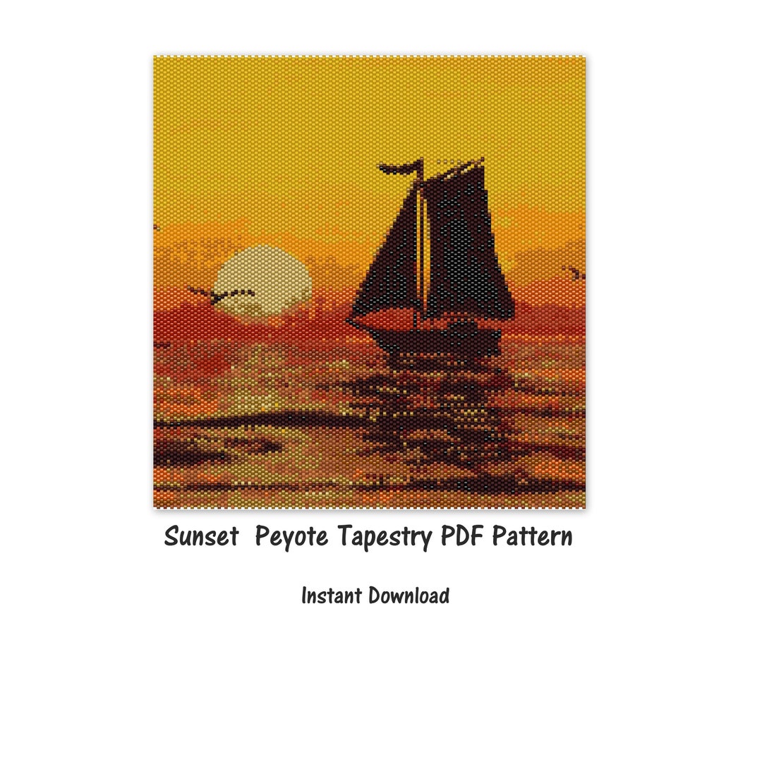 Sunset Peyote Tapestry PDF Pattern, Peyote Tapestry Pattern, Seed Bead ...
