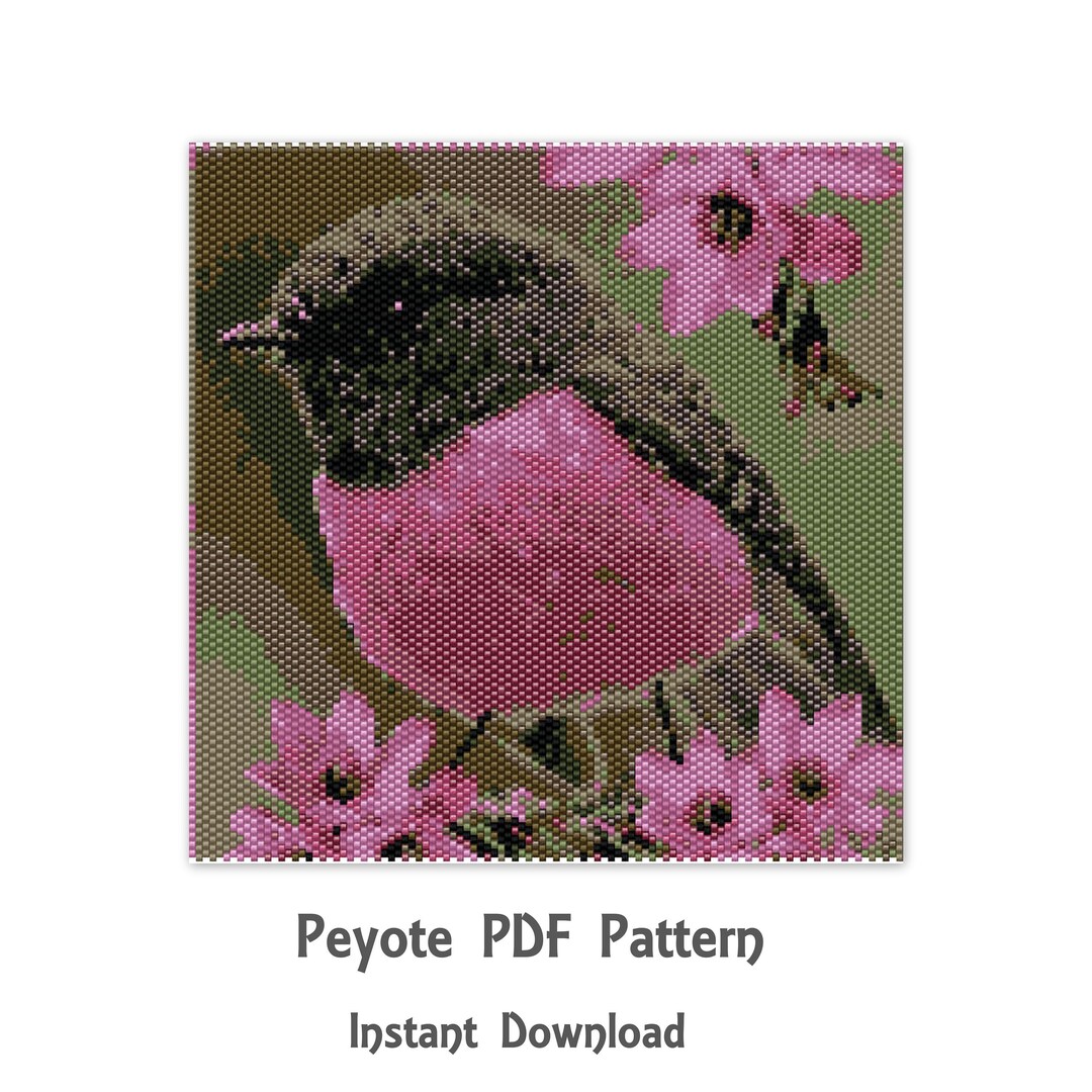 Bird Peyote PDF Pattern, Peyote Tapestry Pattern, Seed Bead Pattern ...