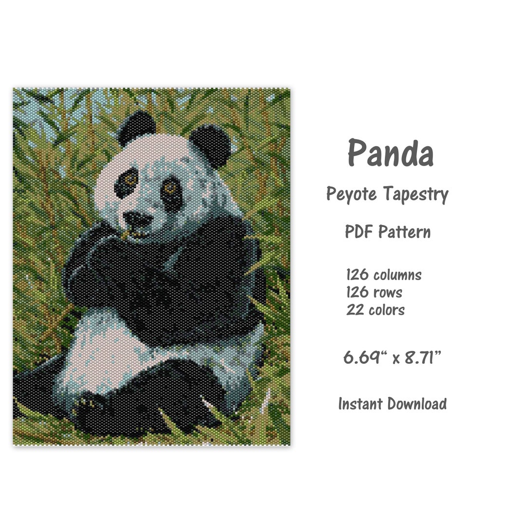 Panda Peyote Tapestry Pattern, Peyote Tapestry Pattern, Seed Bead ...