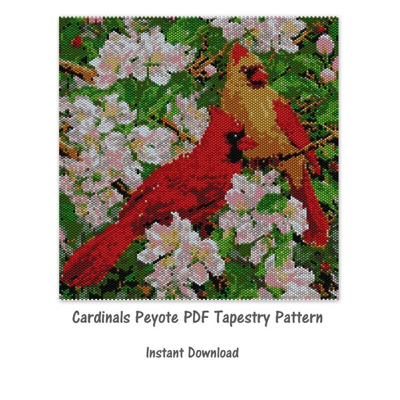 Cardinals Peyote Tapestry PDF Pattern Peyote Tapestry | Etsy Canada