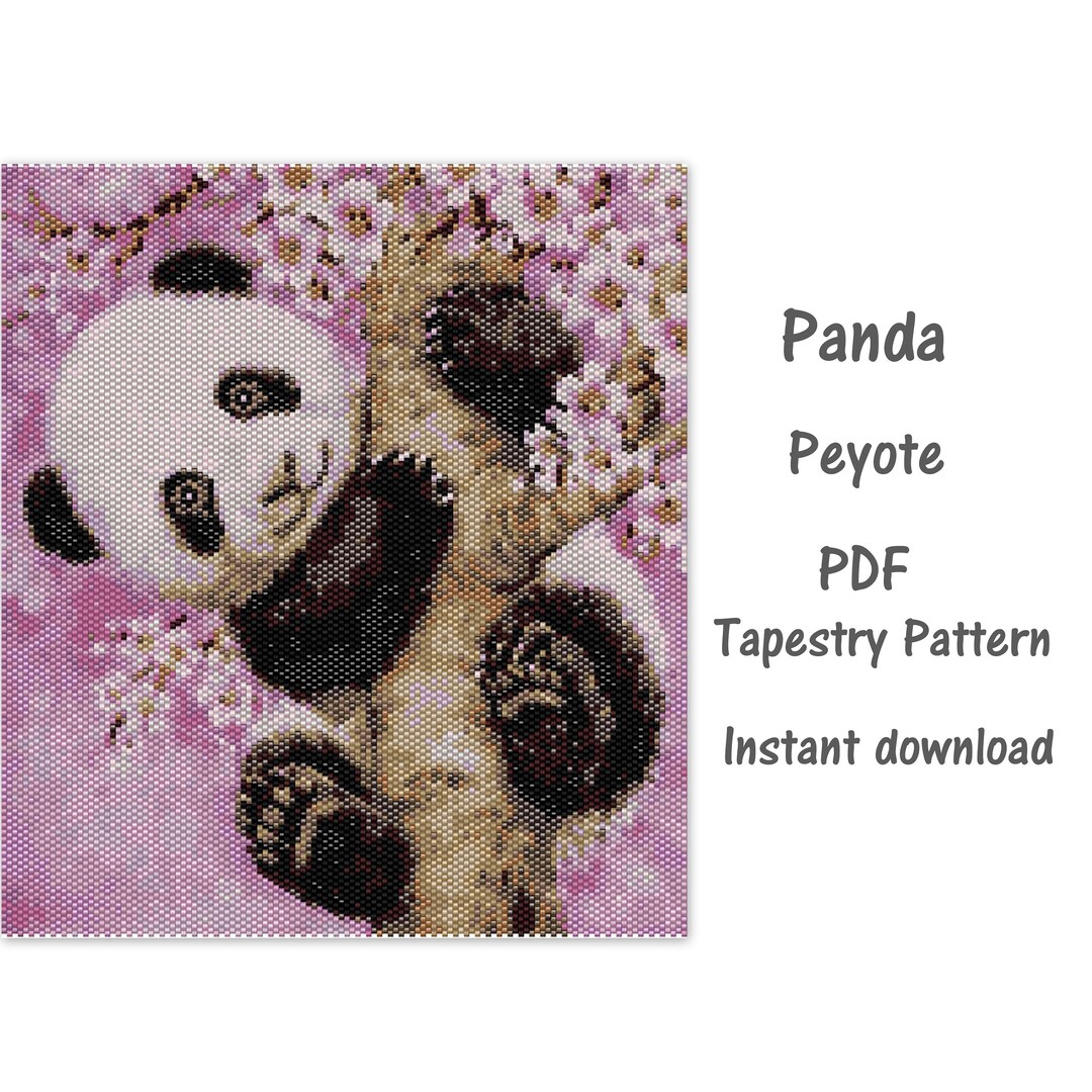 Panda Peyote Tapestry Pattern, Peyote Tapestry Pattern, Seed Bead ...