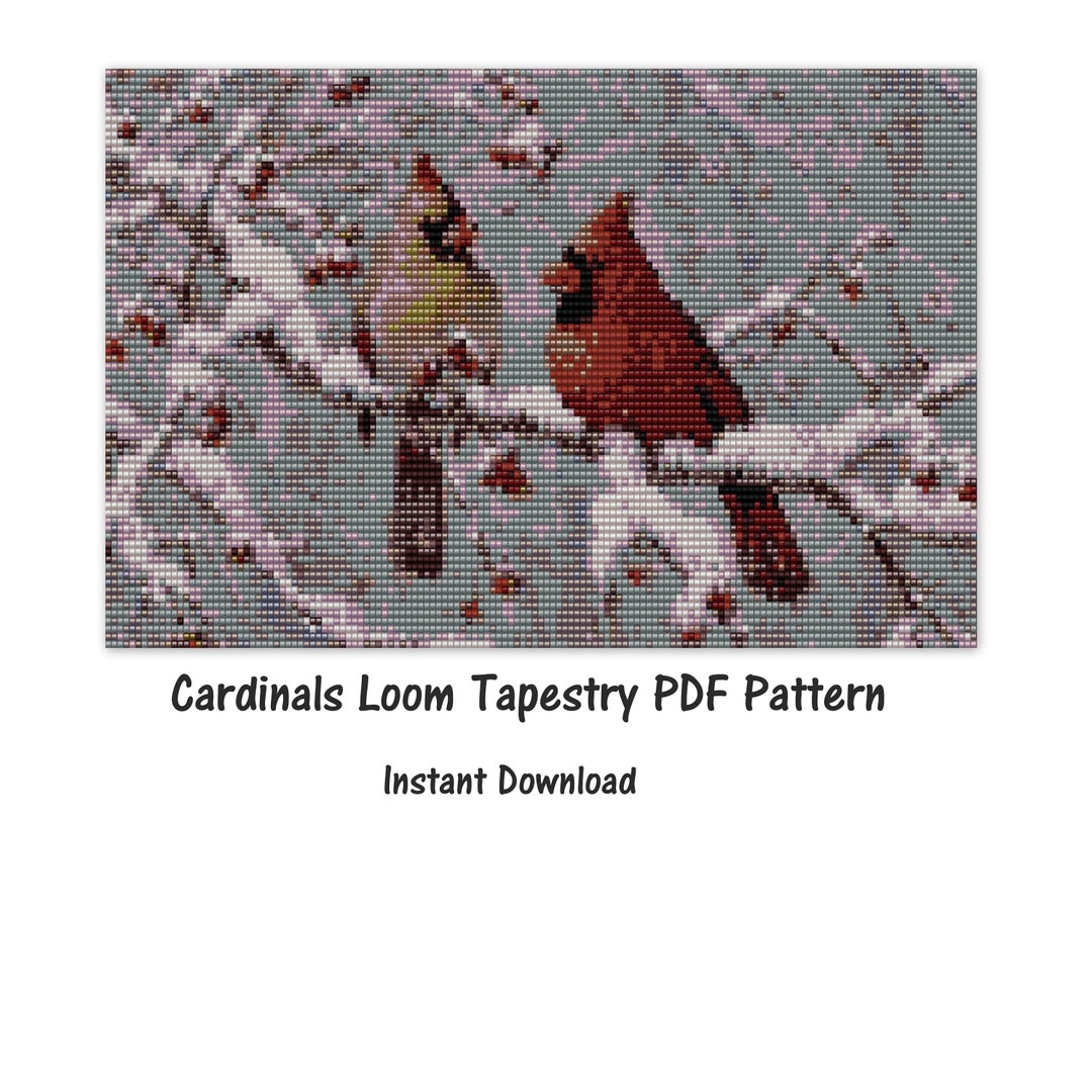Cardinals Loom Tapestry PDF Pattern, Loom Tapestry Pattern, Seed Bead ...