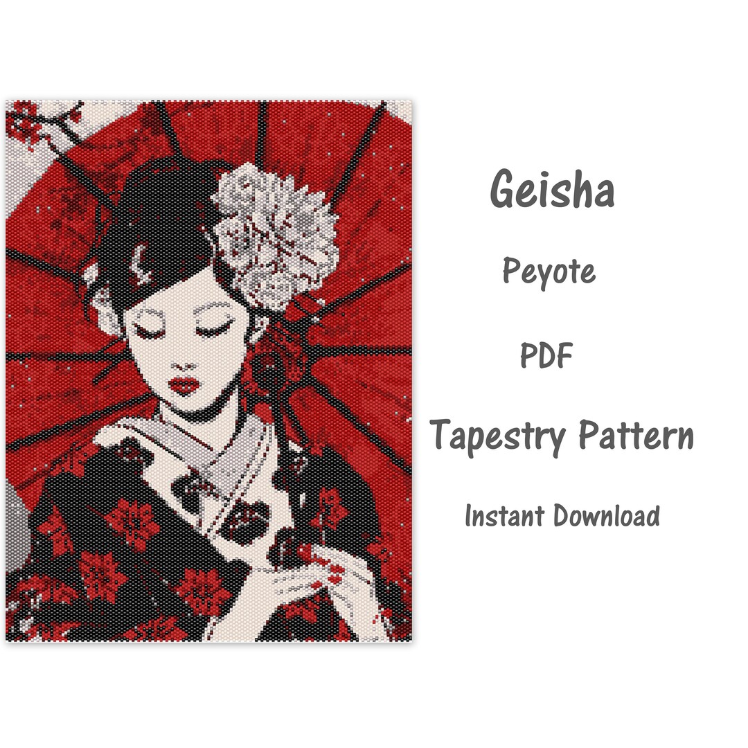 Geisha Peyote Tapestry Pattern, Peyote Tapestry Pattern, Seed Bead ...