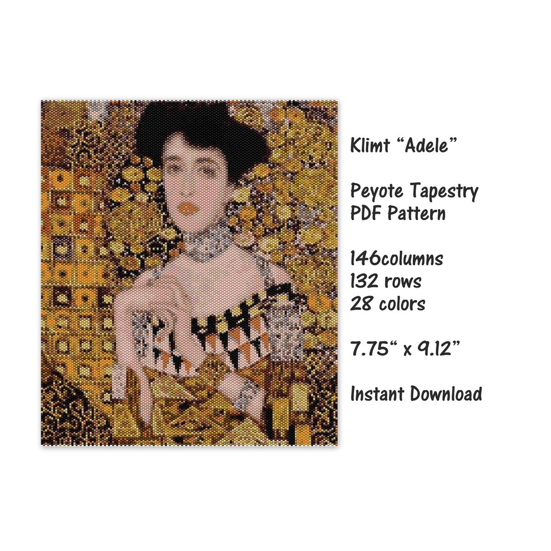 Klimt Adele Peyote Tapestry Pattern, Peyote Tapestry Pattern, Seed Bead ...