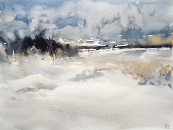 Abstract Winter Landscape Paintings