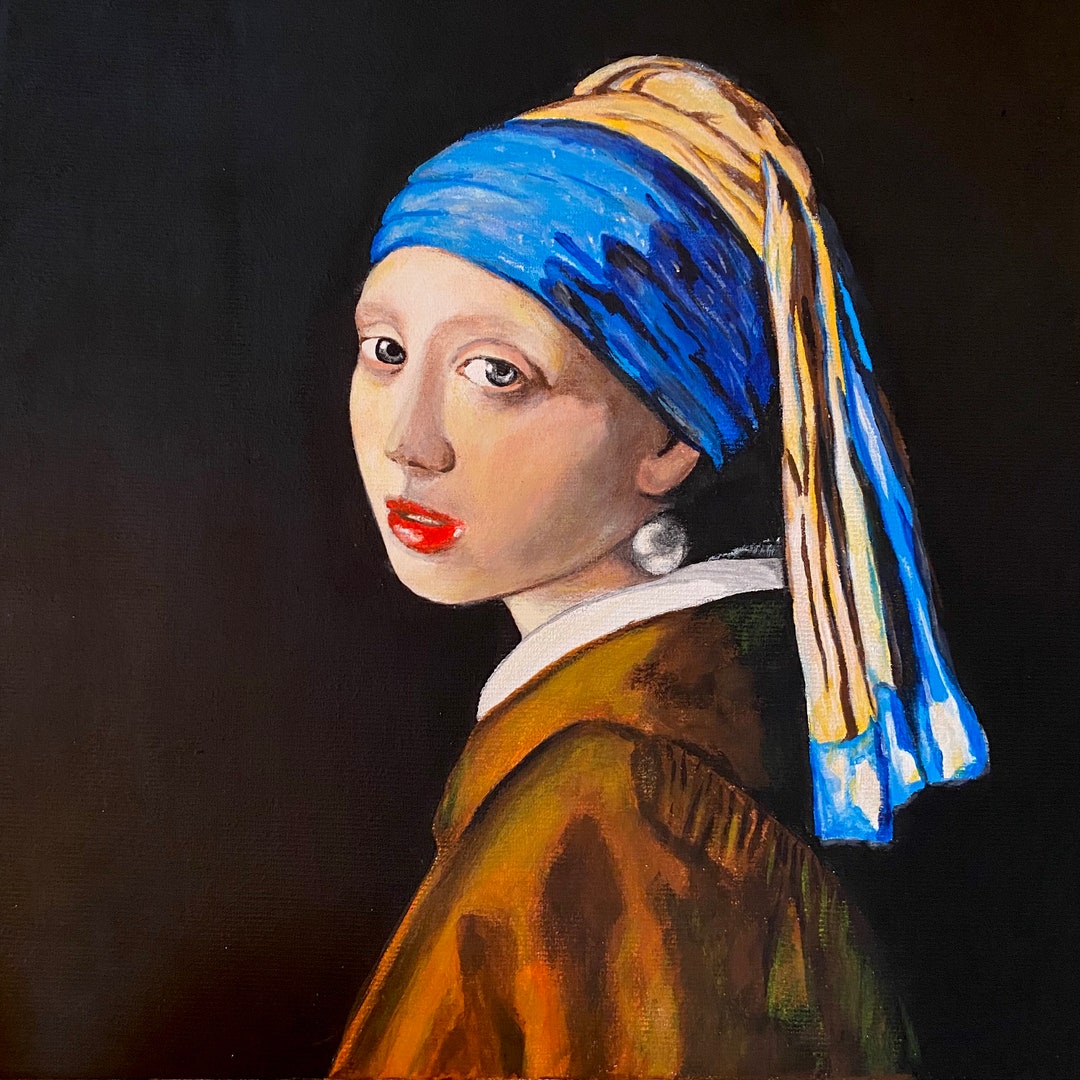 Girl With a Pearl Earring Art Jan Vermeer Professional Acrylic Painting ...