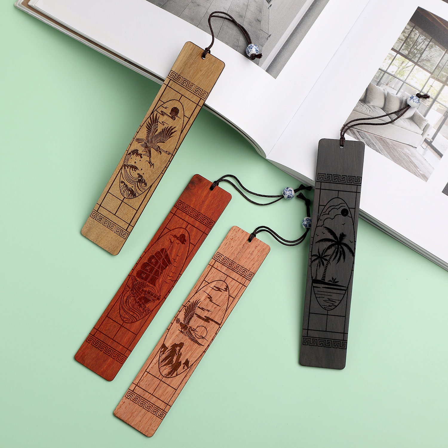 Unique Gifts Wooden Handmade Carving Natural Wood Bookmarks - Etsy UK