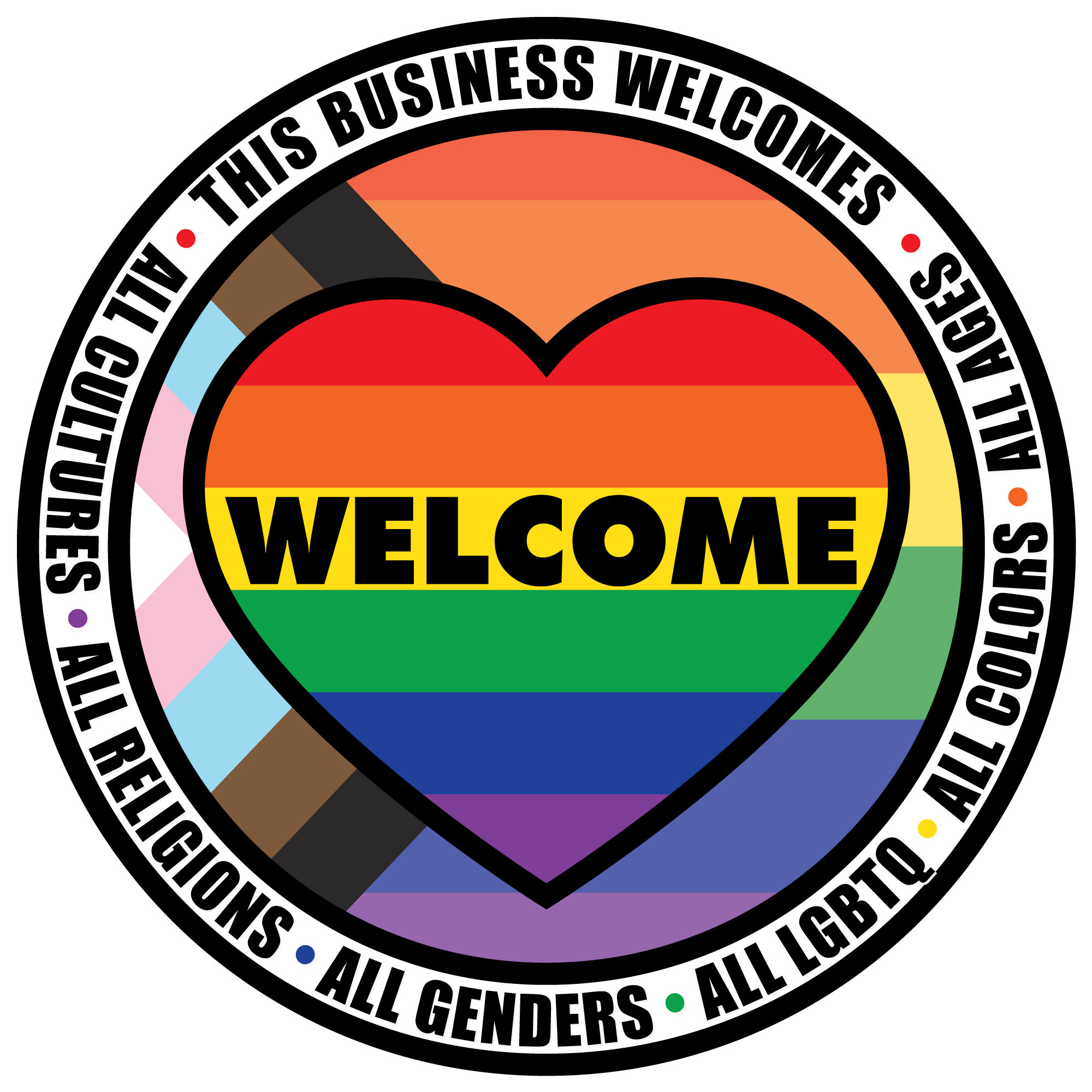 Pride in Business Welcome All Decal - Etsy