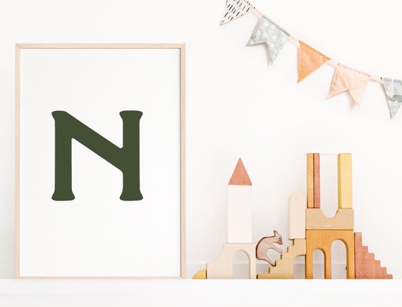 Letter N Printable Poster Sizes 5x7 8x10 11x14 16x20 | Etsy