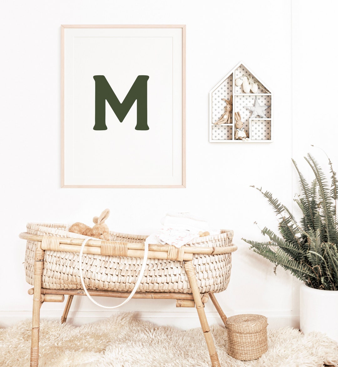 Letter M Printable Poster Sizes 5x7 8x10 11x14 16x20 Modern Alphabet in ...