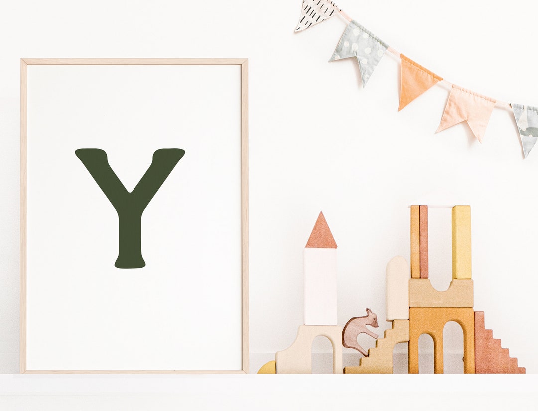 Letter Y Printable Poster Sizes 5x7 8x10 11x14 16x20 Modern Alphabet in ...