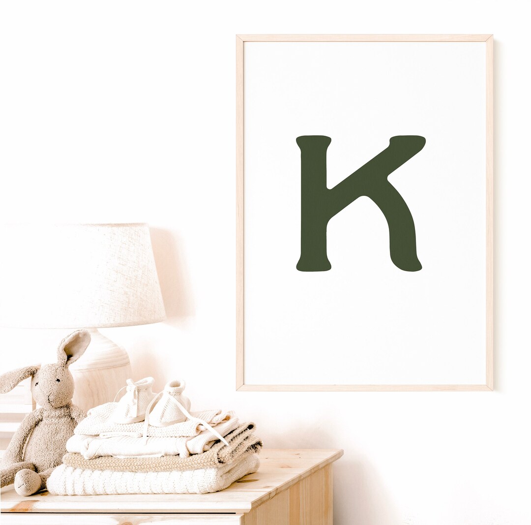 Letter K Printable Poster Sizes 5x7 8x10 11x14 16x20 Modern Alphabet in ...