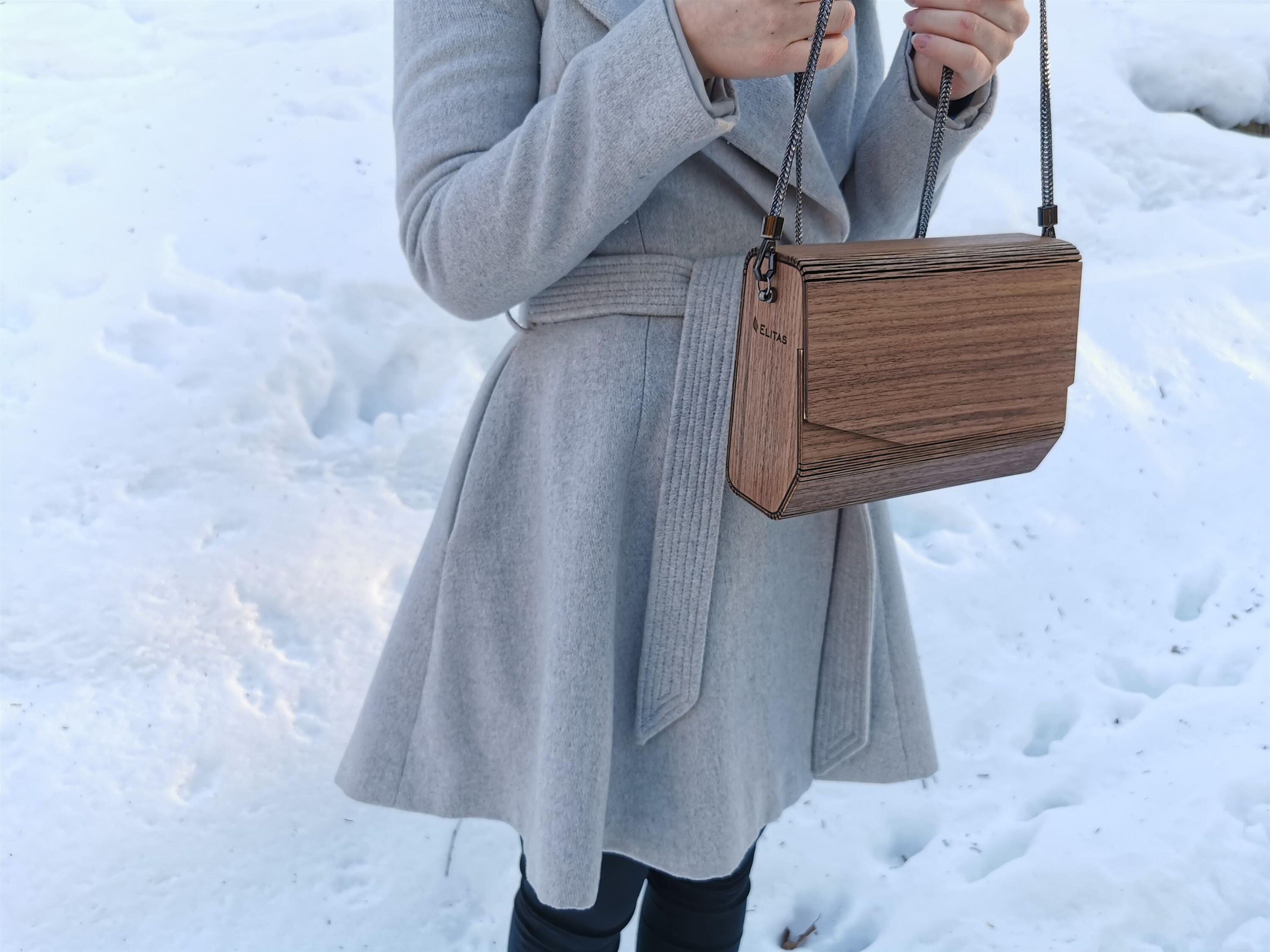Wooden Leather American Walnut Bag Premium - Etsy