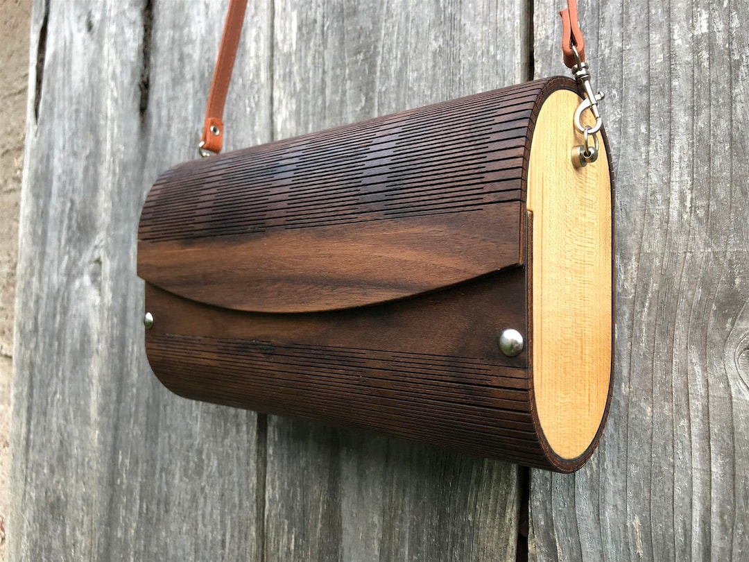 Wooden Bag Leather Wood Bag Leather Handbag Leather Crossbody Bag Small ...