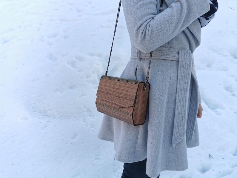 Wooden Leather American Walnut Bag Premium - Etsy