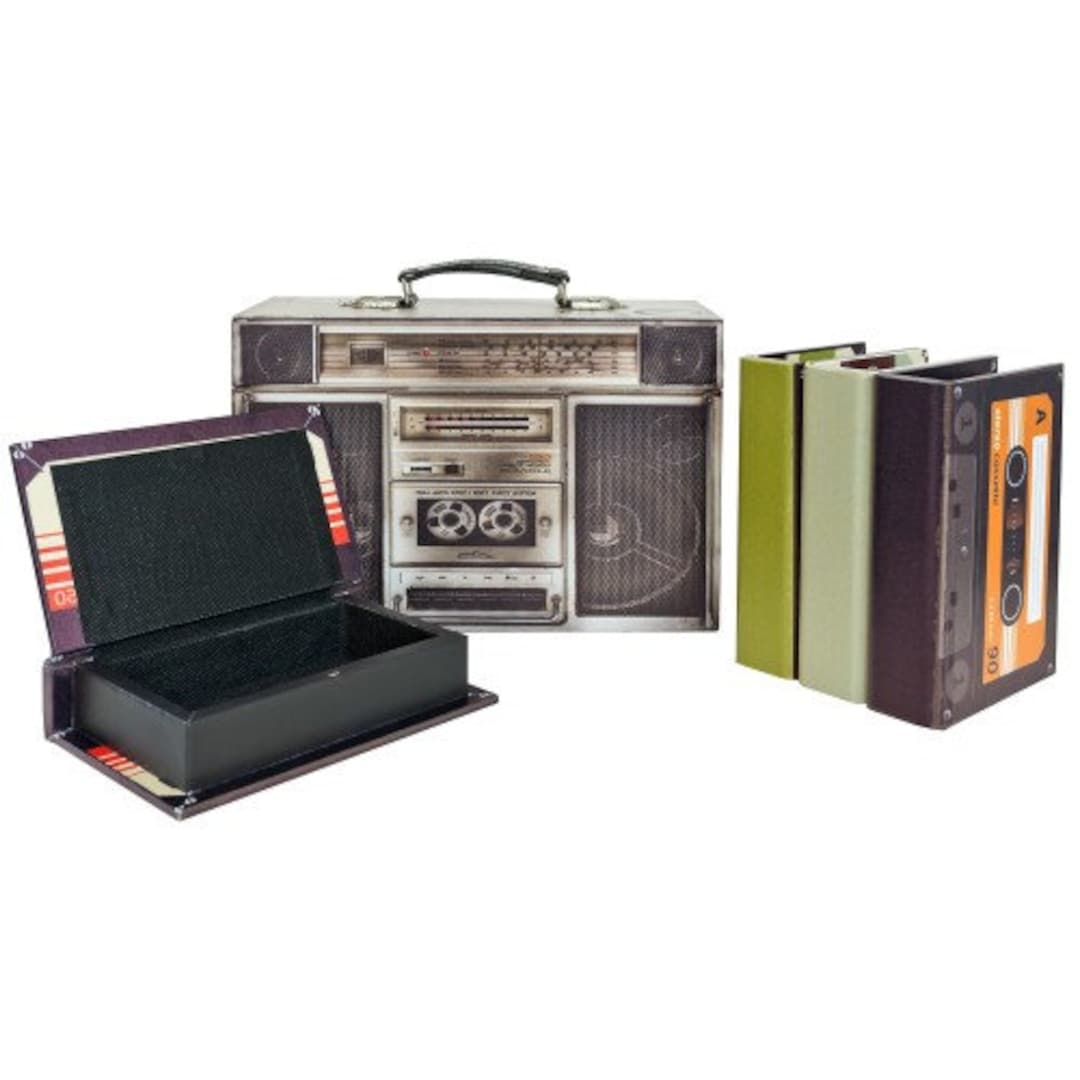 Ghettoblaster Grey Storage Box Set-storage Boxes 1 Large Box and 4 X ...
