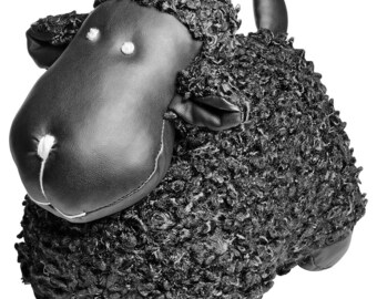 Suffolk Sheep Burlap Feed Sack Doorstop Sheep Door Stop Sheep Decor ...